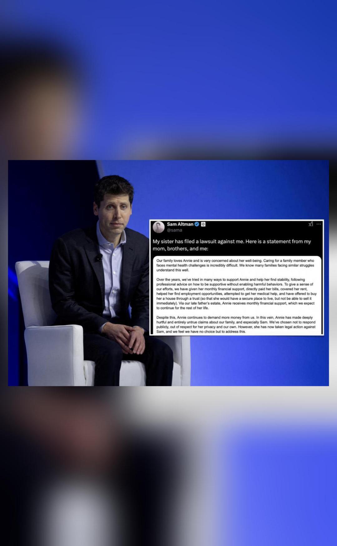 Sam Altman's sister accuses him of sexually abusing her for 9 years ...